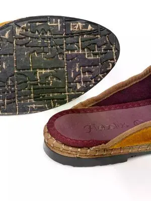 FLABELUS Bruna Velvet Flat Mules - Yellow
