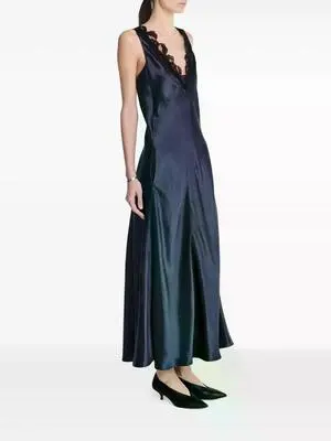 Maria Mcmanus Lace-trim V-neck Maxi Dress