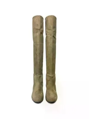 POCHE PARIS Suede Over-the-knee Boots - Neutrals