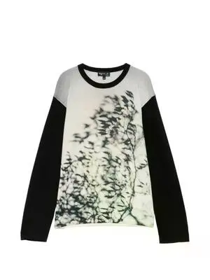 AGNES B. Graphic-print Panelled Sweater - Black