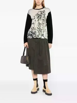 AGNES B. Graphic-print Panelled Sweater
