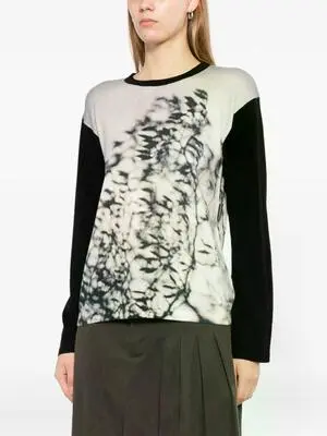 AGNES B. Graphic-print Panelled Sweater