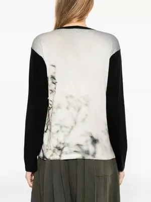 AGNES B. Graphic-print Panelled Sweater