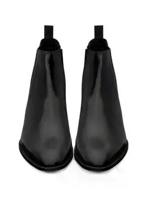 Saint Laurent Wyatt Leather Chelsea Boots - Black