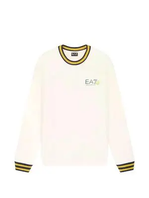 EA7 Graphic-print Striped-trim Sweatshirt