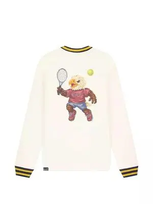 EA7 Graphic-print Striped-trim Sweatshirt