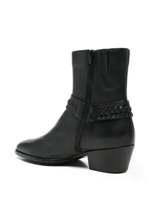 TRUMAN´S Braided-strap Leather Ankle Boots