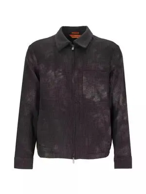 Barena Venezia Houndstooth Wool Bomber Jacket