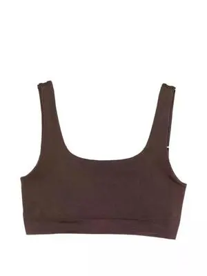 MC2 SAINT BARTH Logo-patch Cropped Top - Brown