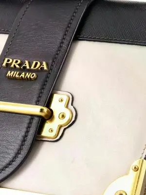 Prada Cahier Leather And Saffiano Leather Small Crossbody Bag