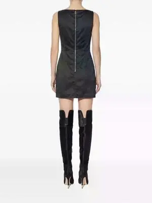 Elisabetta Franchi Taffeta Mini Dress With Fish Scale Pattern - Black