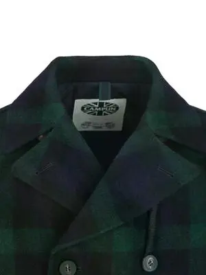 CAMPLIN Check Double-breasted Peacoat