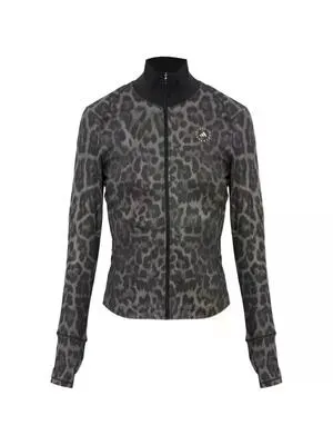 Adidas By Stella McCartney X Stella Mccartney Leopard-print Zip-up Track Jacket - Grey