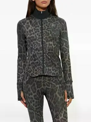 Adidas By Stella McCartney X Stella Mccartney Leopard-print Zip-up Track Jacket - Grey