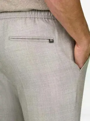 Boggi Milano City Trousers In Mélange Wool Flannel