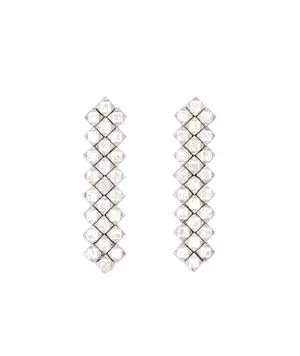 ALLSAINTS Faceted Metal Bead Drop Earrings - Silver