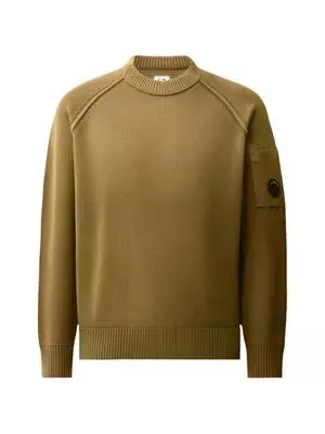 C.P. COMPANY Chenille Cotton Lens Crewneck Sweater - Neutrals