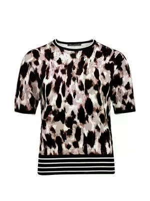 BETTY BARCLAY Leopard-print Short-sleeved T-shirt - Neutrals
