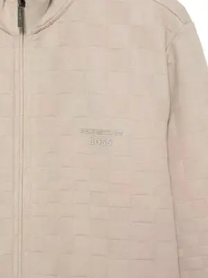 BOSS Check-pattern Zip-up Cardigan