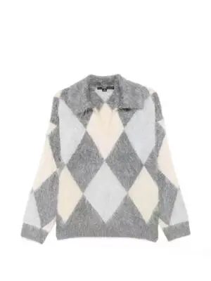 Seventy Argyle Intarsia-knit Sweater - Grey
