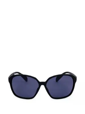 Adidas Logo-print Square-frame Sunglasses - Black