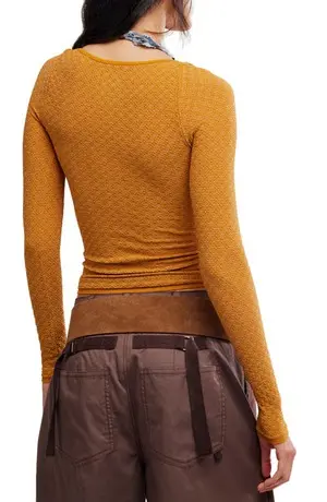 Free People Love Letter Long Sleeve Top - Bronzer