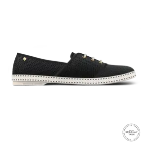 Rivieras Classic Mesh Slip-on Loafer With Laces - Black