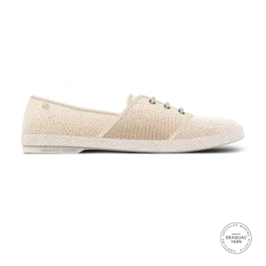 Rivieras Classic Mesh Slip-on Loafer With Laces - Cream