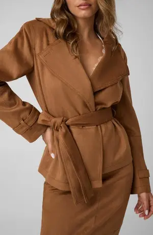 MARCIANO Layla Faux Suede Jacket - G1fp-open