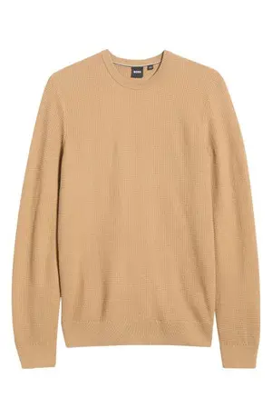 BOSS Ludino Wool Crewneck Sweater - Med Beige