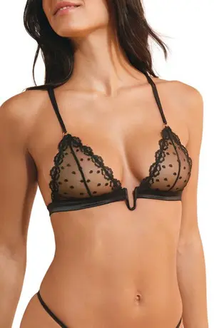 ETAM Eloa Embroidered Triangle Bikini Top