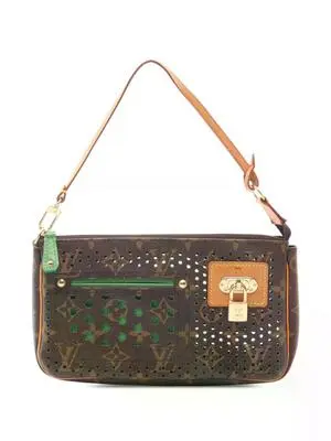 LOUIS VUITTON 2016 Monogram Perforated Pochette Accessoires Shoulder Bag - Brown