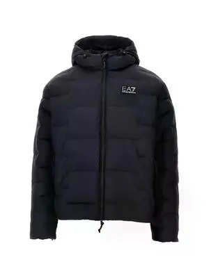 EA7 Logo-patch Quilted Jacket - Black