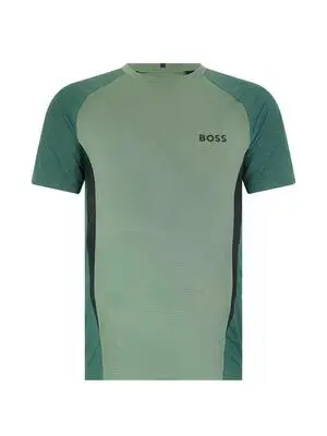 BOSS Logo-print Raglan-sleeve T-shirt - Green
