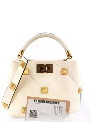 Valentino Garavani Roman Stud Top Handle Bag Quilted Leather Small Satchel
