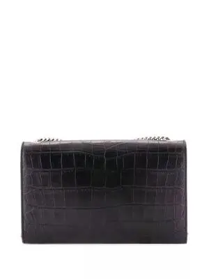 Saint Laurent Classic Monogram Tassel Crocodile Embossed Leather Medium Crossbody Bag