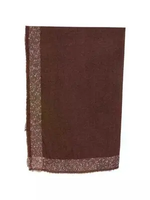Faliero Sarti Brunetta Fringed Bouclé-trim Scarf - Brown