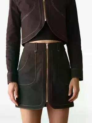 HEVRON Nora Contrast-stitch Mini Skirt