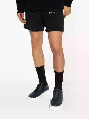 Palm Angels Logo-print Side-stripe Shorts - Black