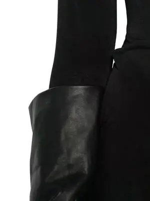 DARKPARK Camie Gathered Leather-sleeve Top - Black