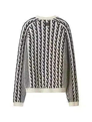 Maison Kitsuné Cable-knit Striped Sweater