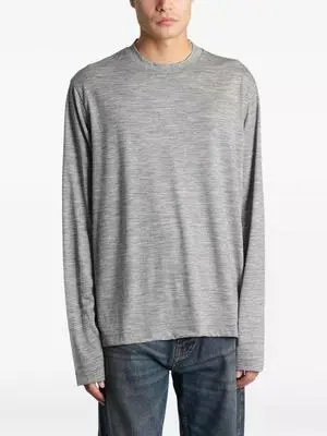 Emporio Armani Logo-embroidered Longsleeved T-shirt - Grey