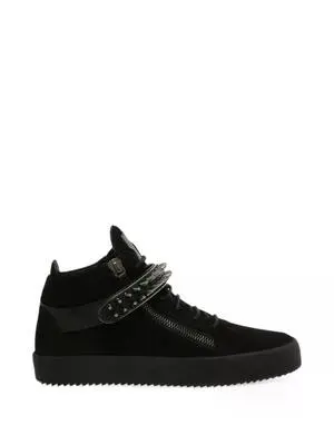 GIUSEPPE ZANOTTI Camoscio Spike-details Sneakers - Black