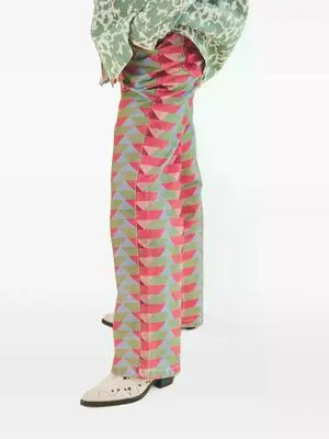 FAVORITE PEOPLE Crew Geometric-pattern Wide-leg Trousers