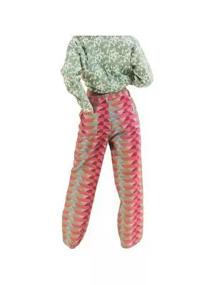 FAVORITE PEOPLE Crew Geometric-pattern Wide-leg Trousers
