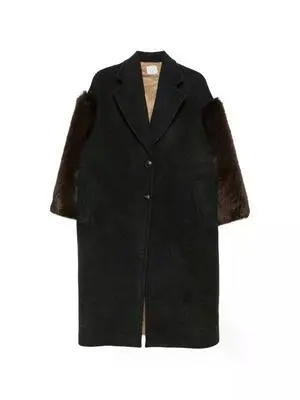 ALYSI Soft Over Faux-fur Sleeve Coat