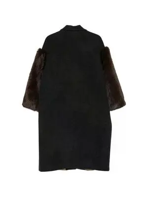 ALYSI Soft Over Faux-fur Sleeve Coat