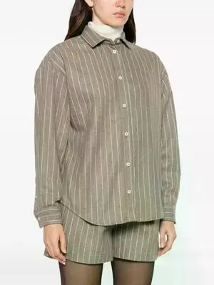MC2 SAINT BARTH Pinstripe-pattern Crystal-embellished Shirt