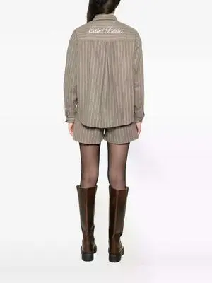 MC2 SAINT BARTH Pinstripe-pattern Crystal-embellished Shirt