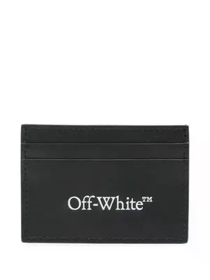 Off-White Bookish Logo-print Leather Cardholder - Black